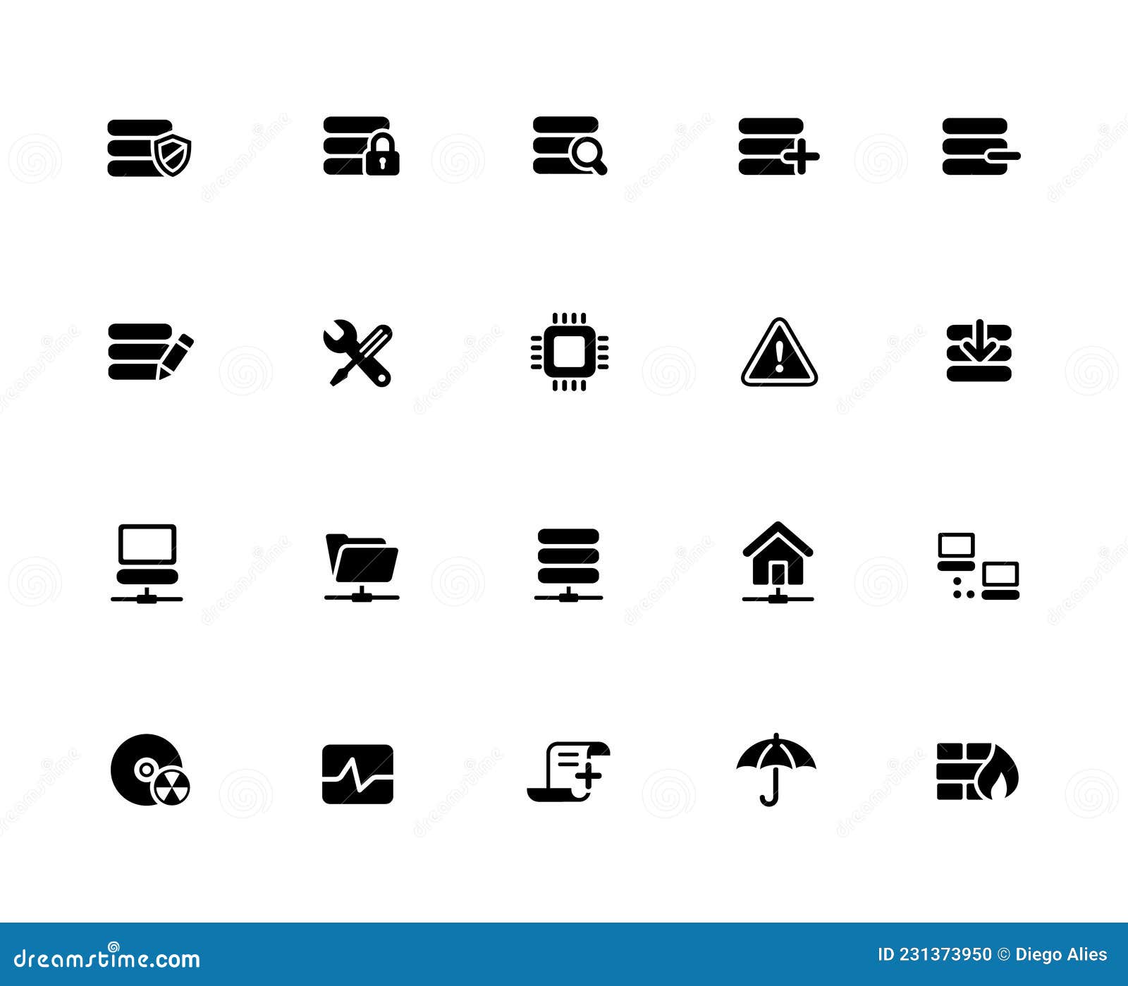 Network & Server Icons // 32 Pixels Icons White Series Stock Vector ...