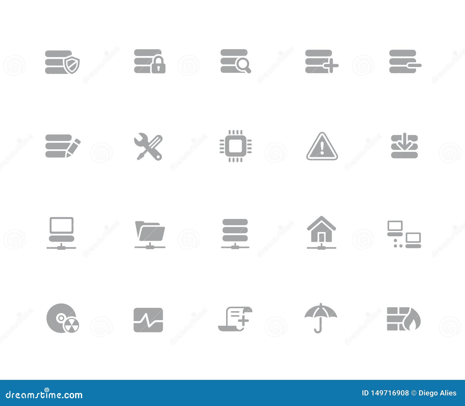 Network & Server Icons // 32 Pixels Icons White Series Stock Vector ...