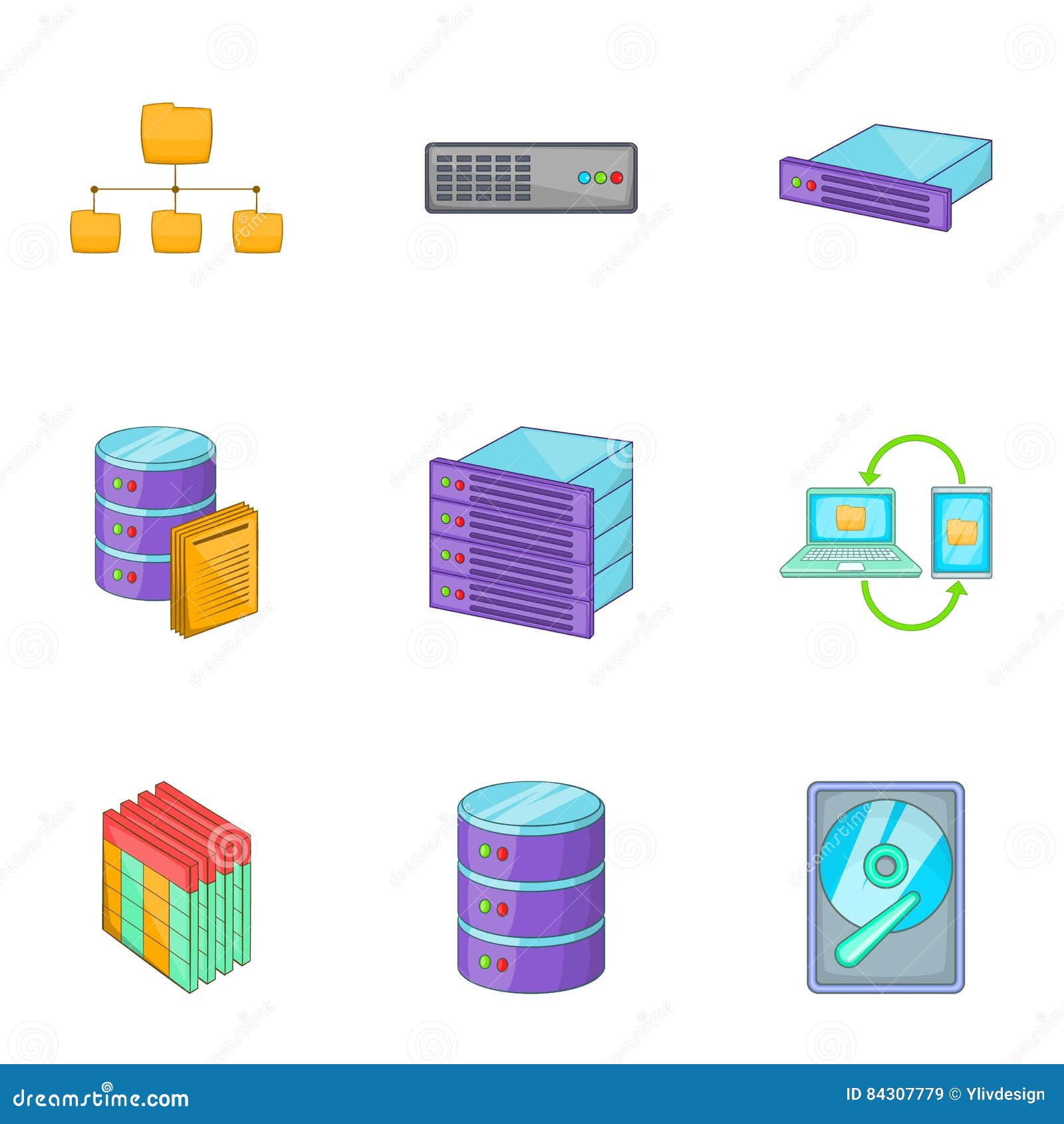 Network Server Infrastructure Icons Set Stock Vector - Illustration of ...