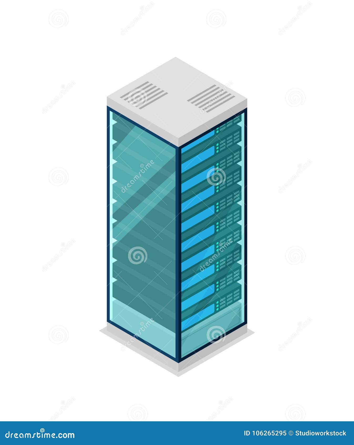Network Server Rack Isometric 3D Icon Stock Vector - Illustration of ...