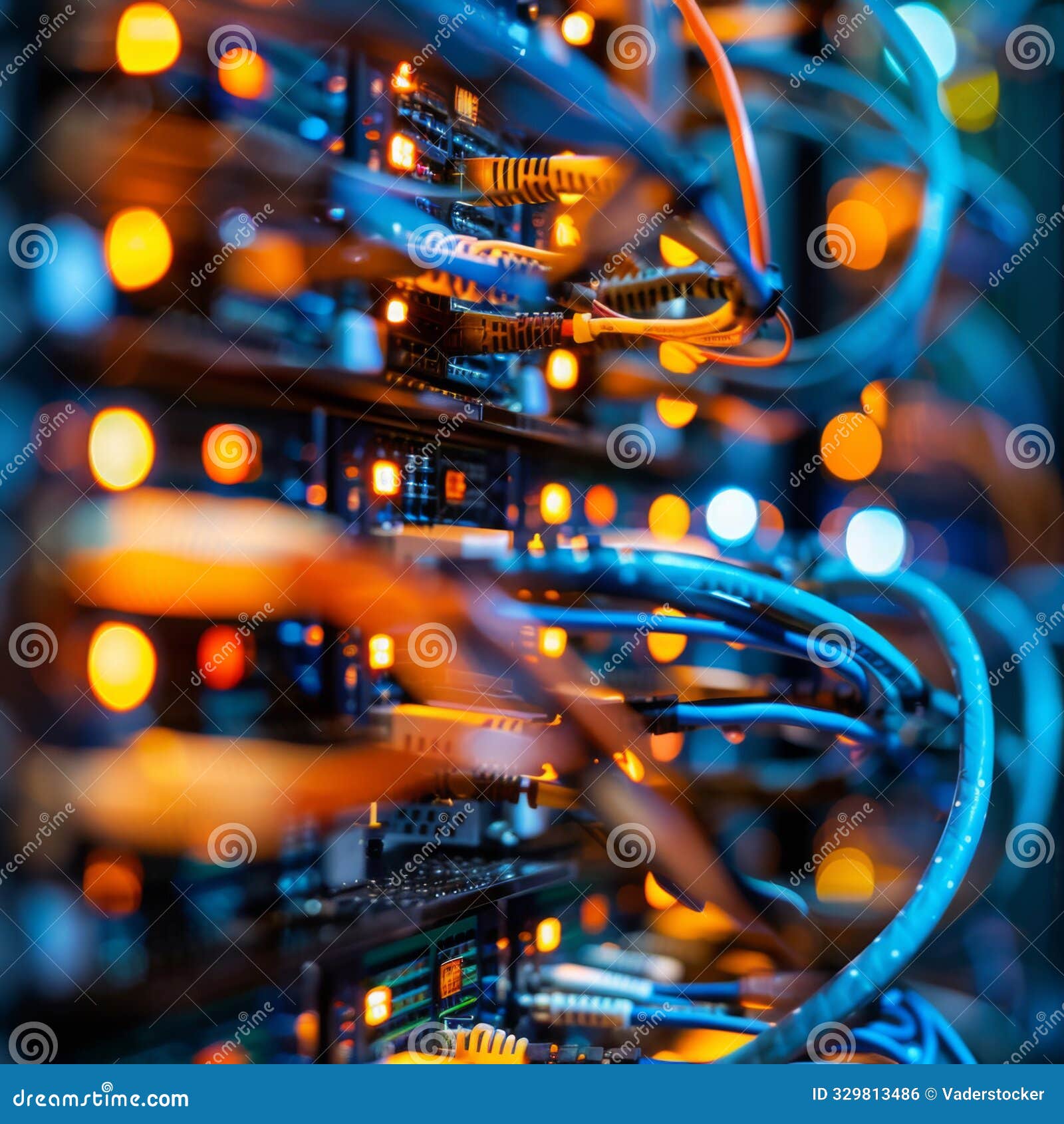 Network Server Racks with Wired Connections Stock Illustration ...