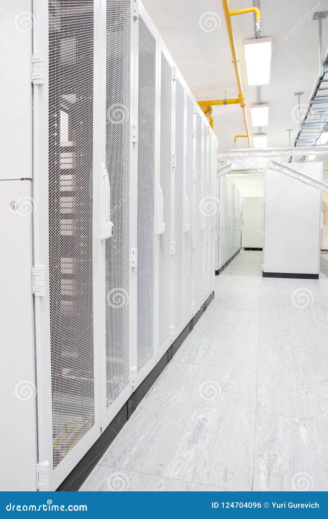 Network Server Room with Computers for Digital Tv Ip Communications and ...