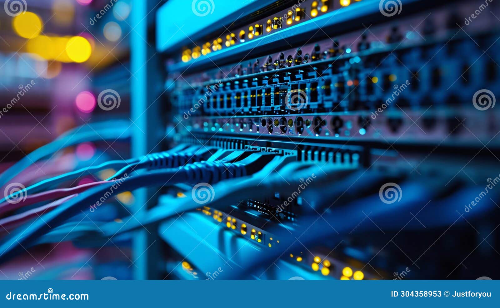 Network Server Room Connectivity. Generative Ai Stock Illustration ...