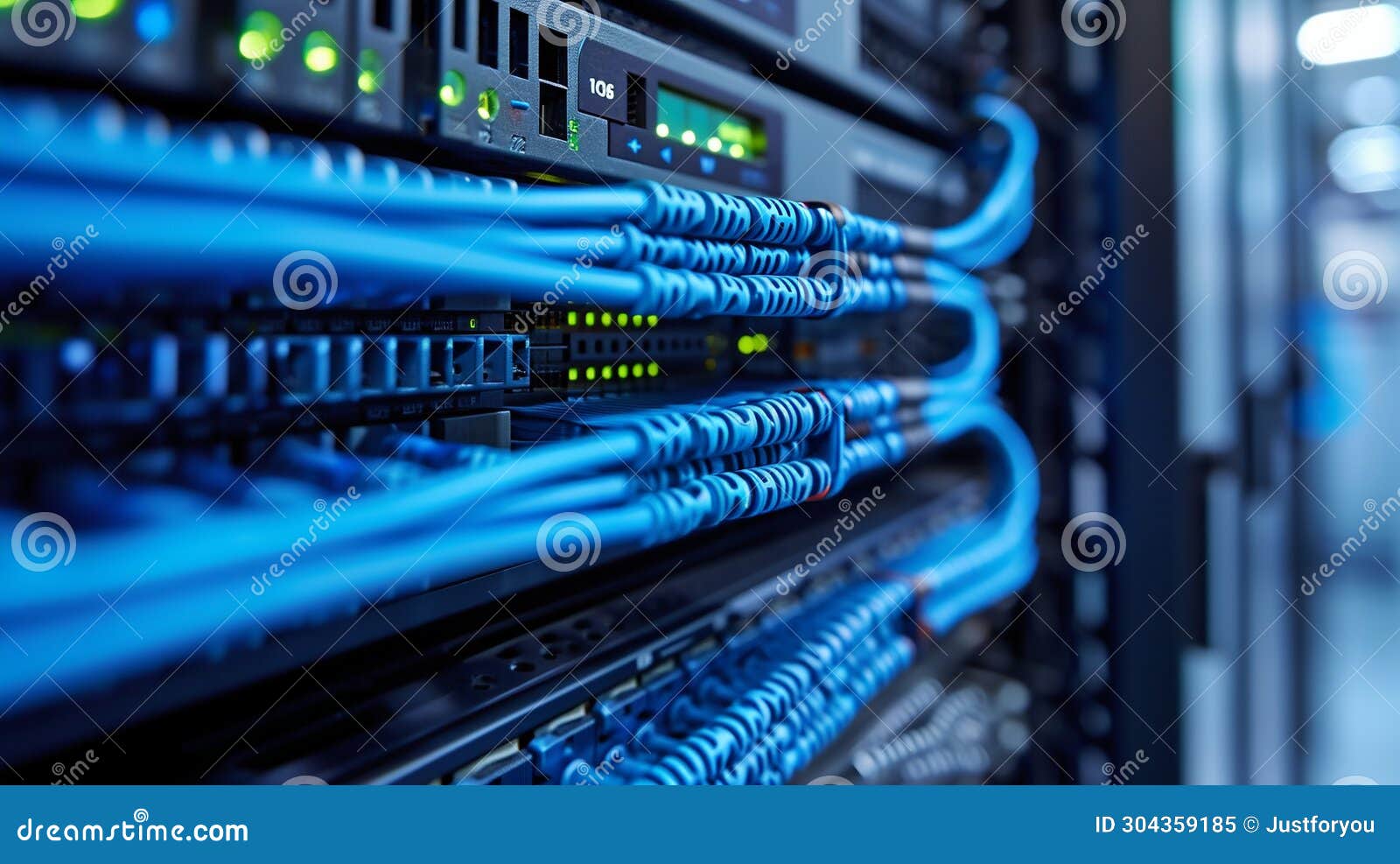 Network Server Room Connectivity. Generative Ai Stock Illustration ...