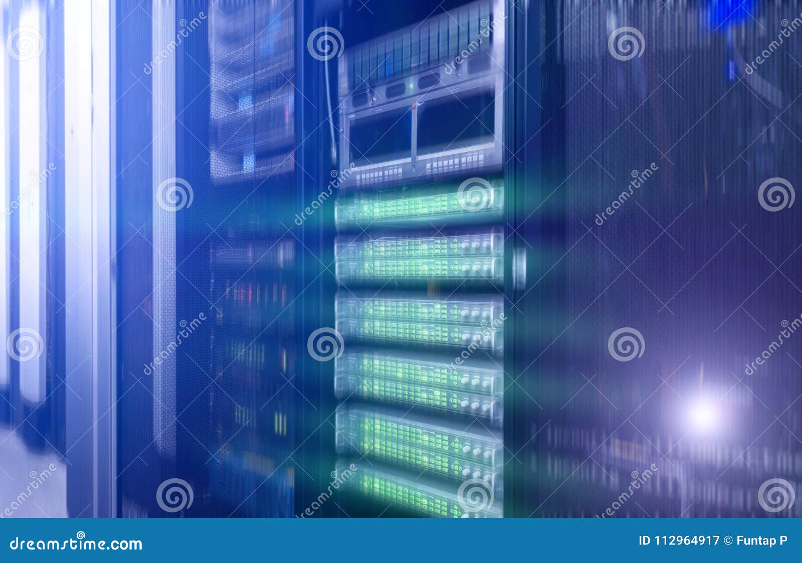 Network Server Room. Futuristic Techno Design Stock Illustration ...