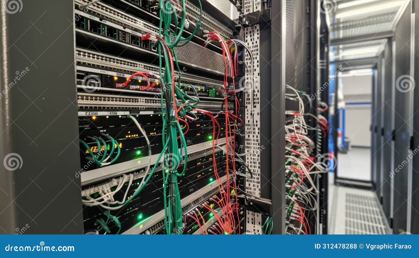 Network Server Room with Routers and Switches Stock Photo - Image of ...