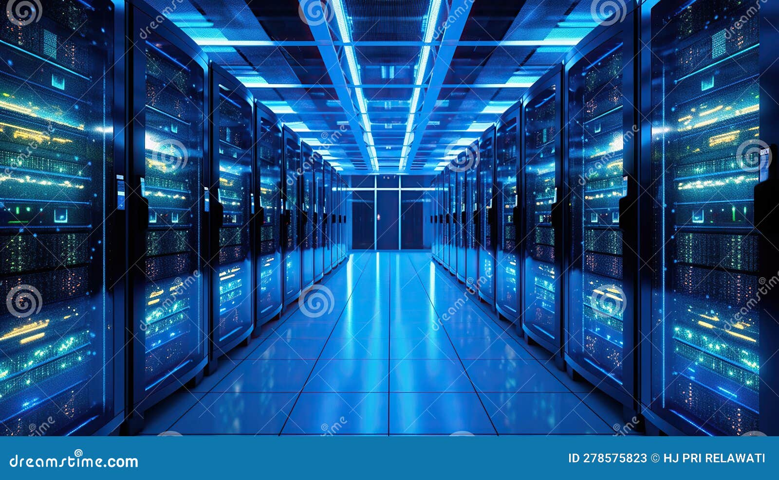 Network Server Room with Servers. Generative Ai Stock Illustration ...