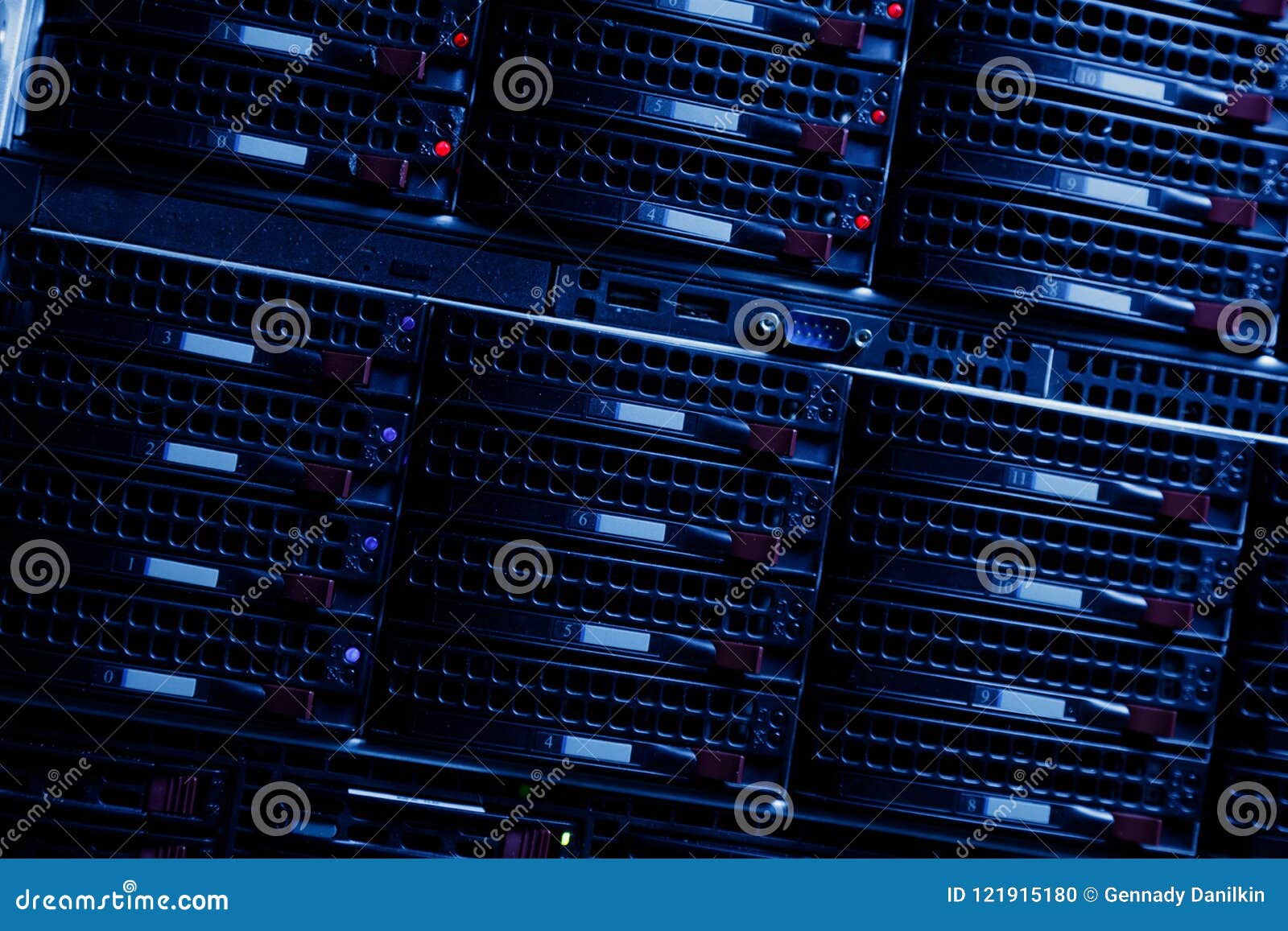 Server Rack Cluster in a Data Center Stock Photo - Image of frame ...