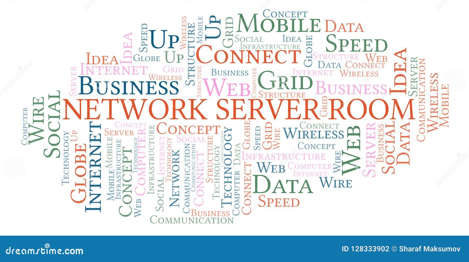 Network Server Room Word Cloud. Stock Illustration - Illustration of ...