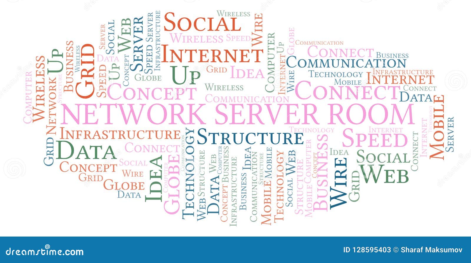 Network Server Room Word Cloud. Stock Illustration - Illustration of ...