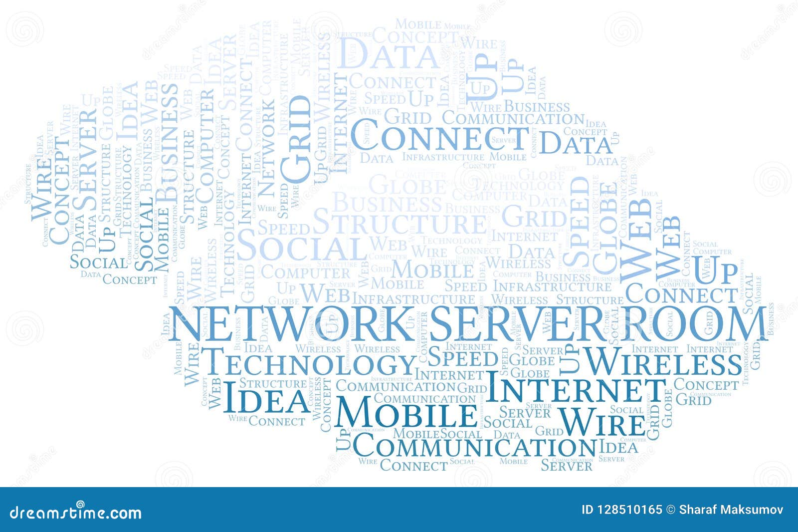 Network Server Room Word Cloud. Stock Illustration - Illustration of ...