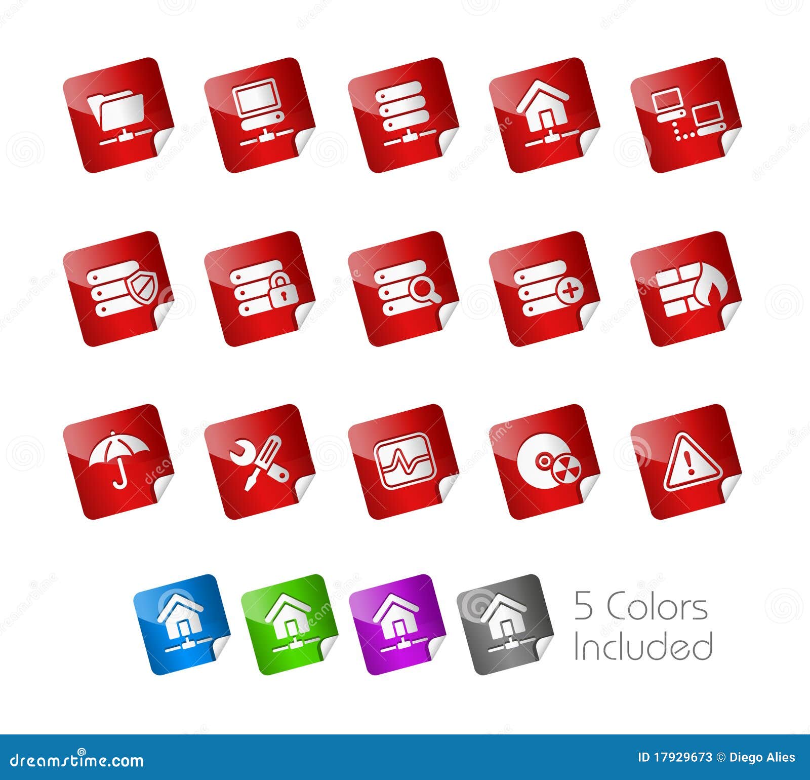 Network & Server // Stickers Stock Vector - Illustration of data ...
