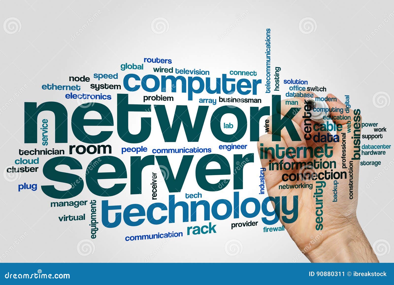 Network server word cloud stock image. Image of power - 90880311
