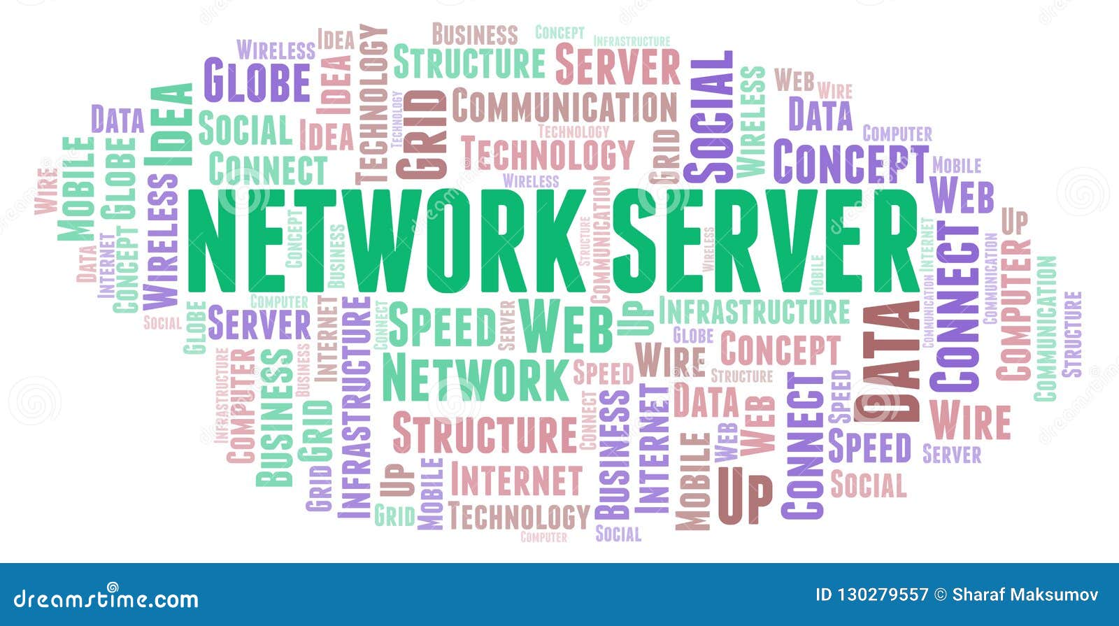 Network Server word cloud. stock illustration. Illustration of word ...