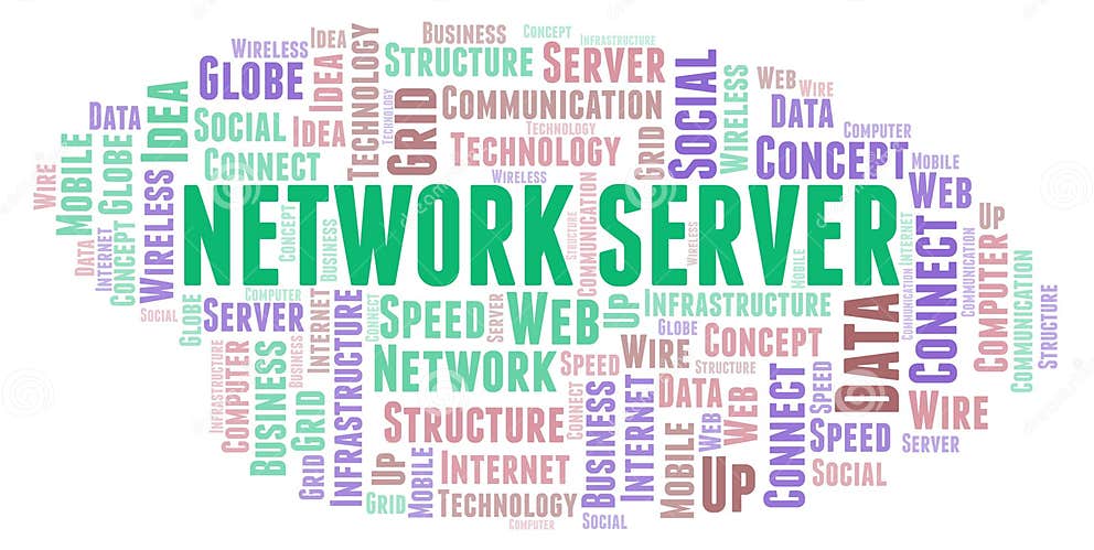 Network Server word cloud. stock illustration. Illustration of word ...
