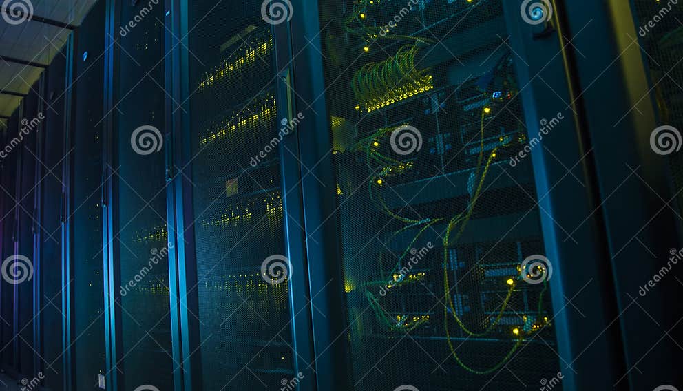 Network Servers in a Data Center. Stock Image - Image of communication ...