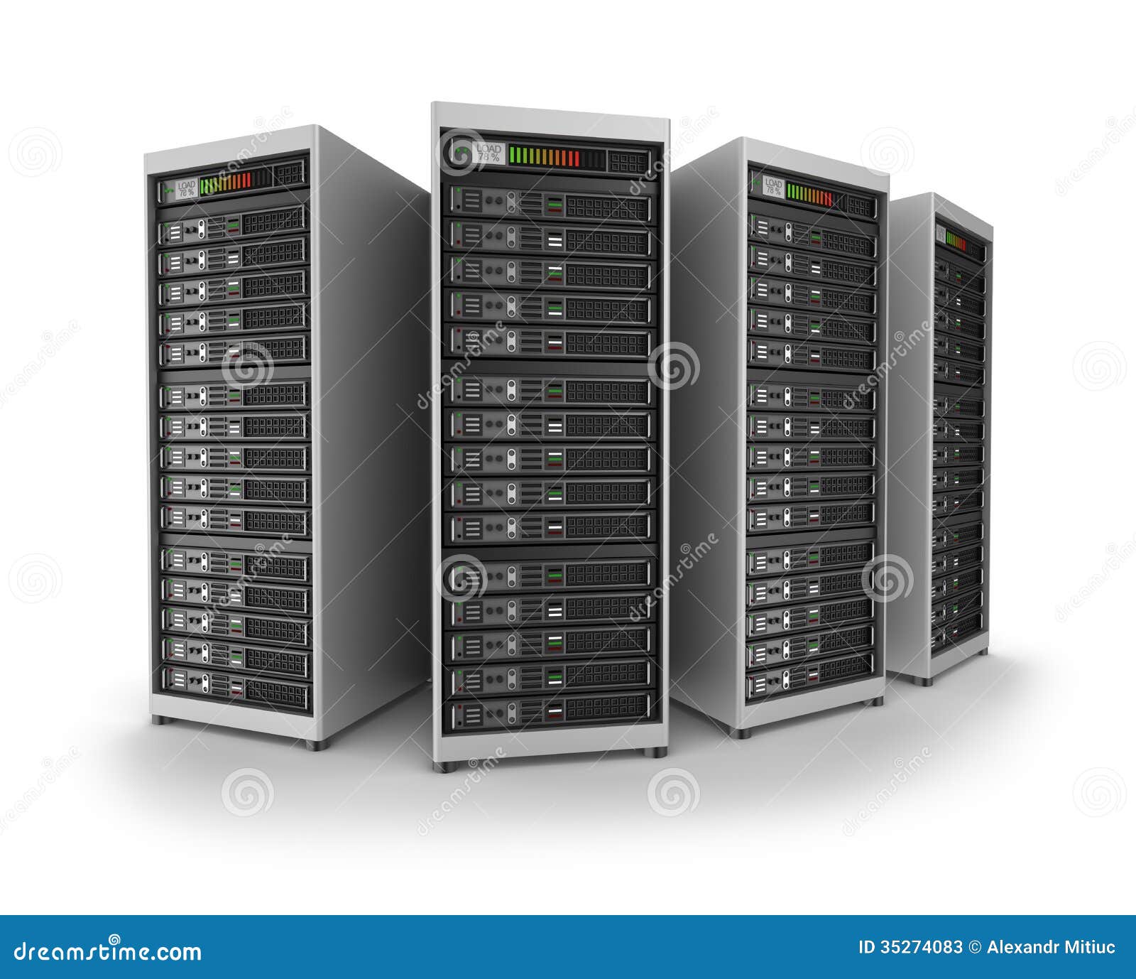 Network Servers in Data Center Stock Illustration - Illustration of ...