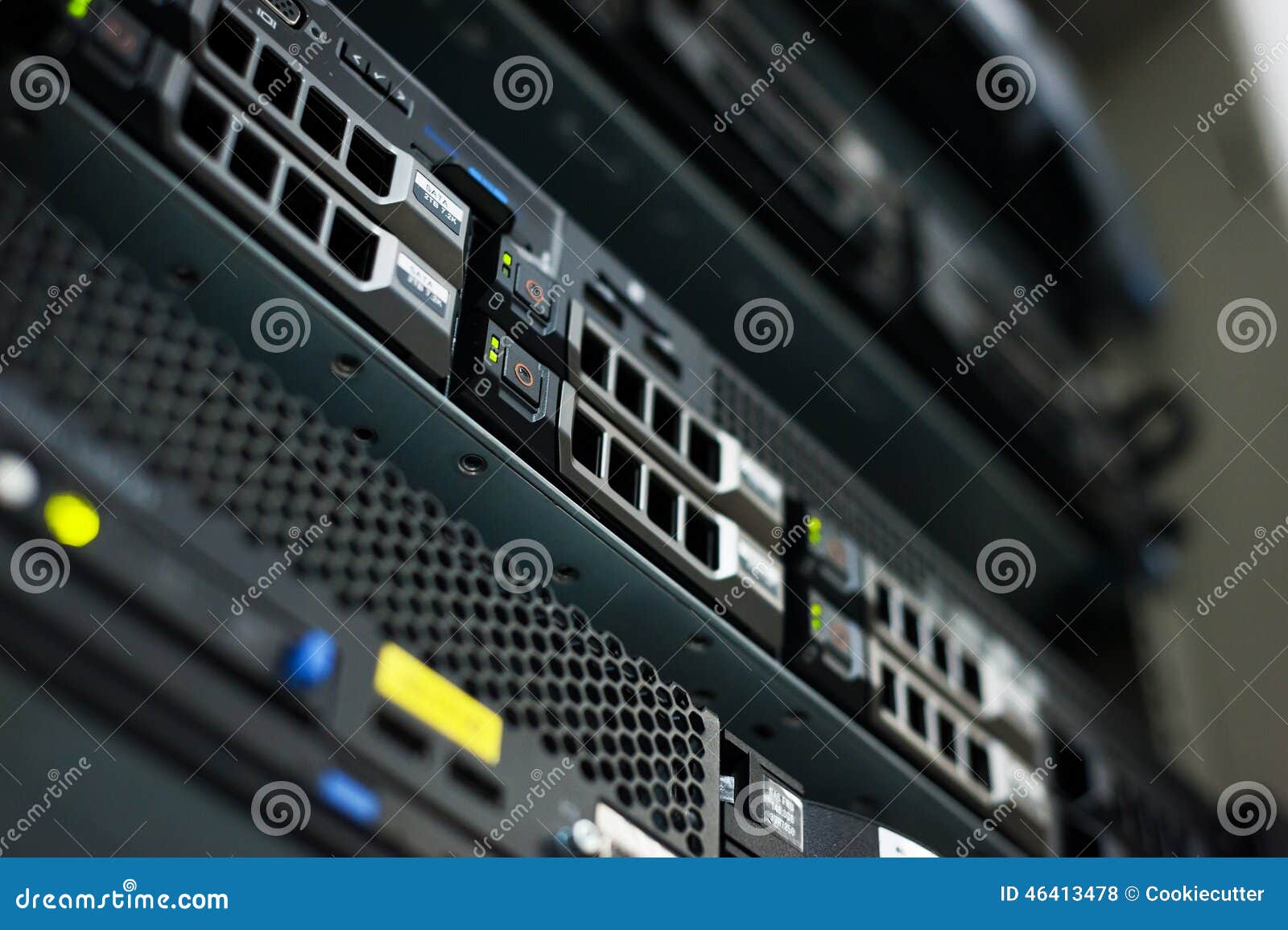 Network Servers in Data Room . Stock Photo - Image of communications ...