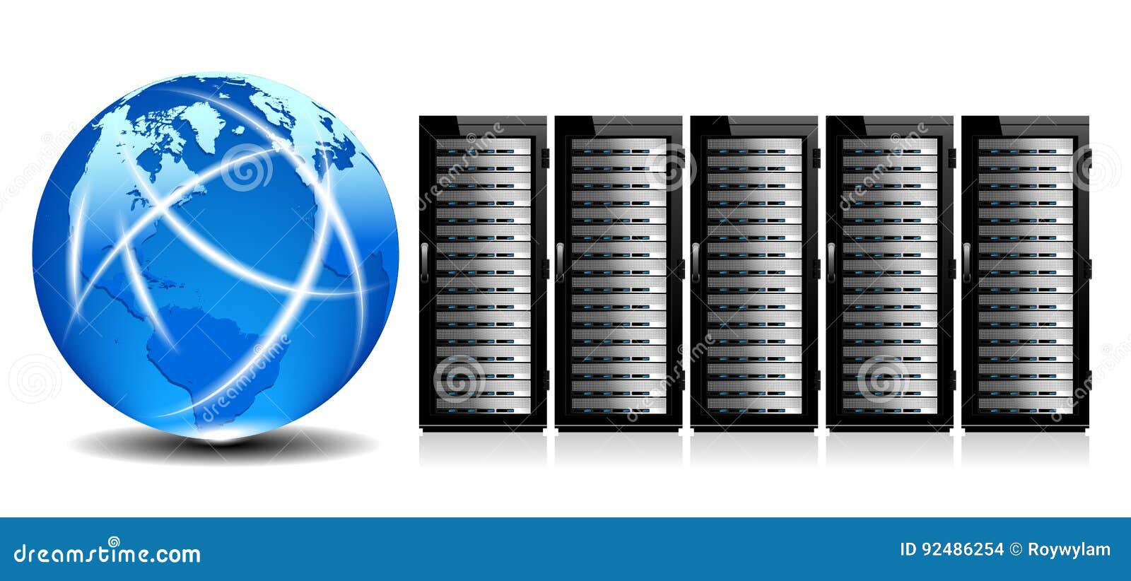 Network Servers Computer Hardware Technology Vector Illustration ...