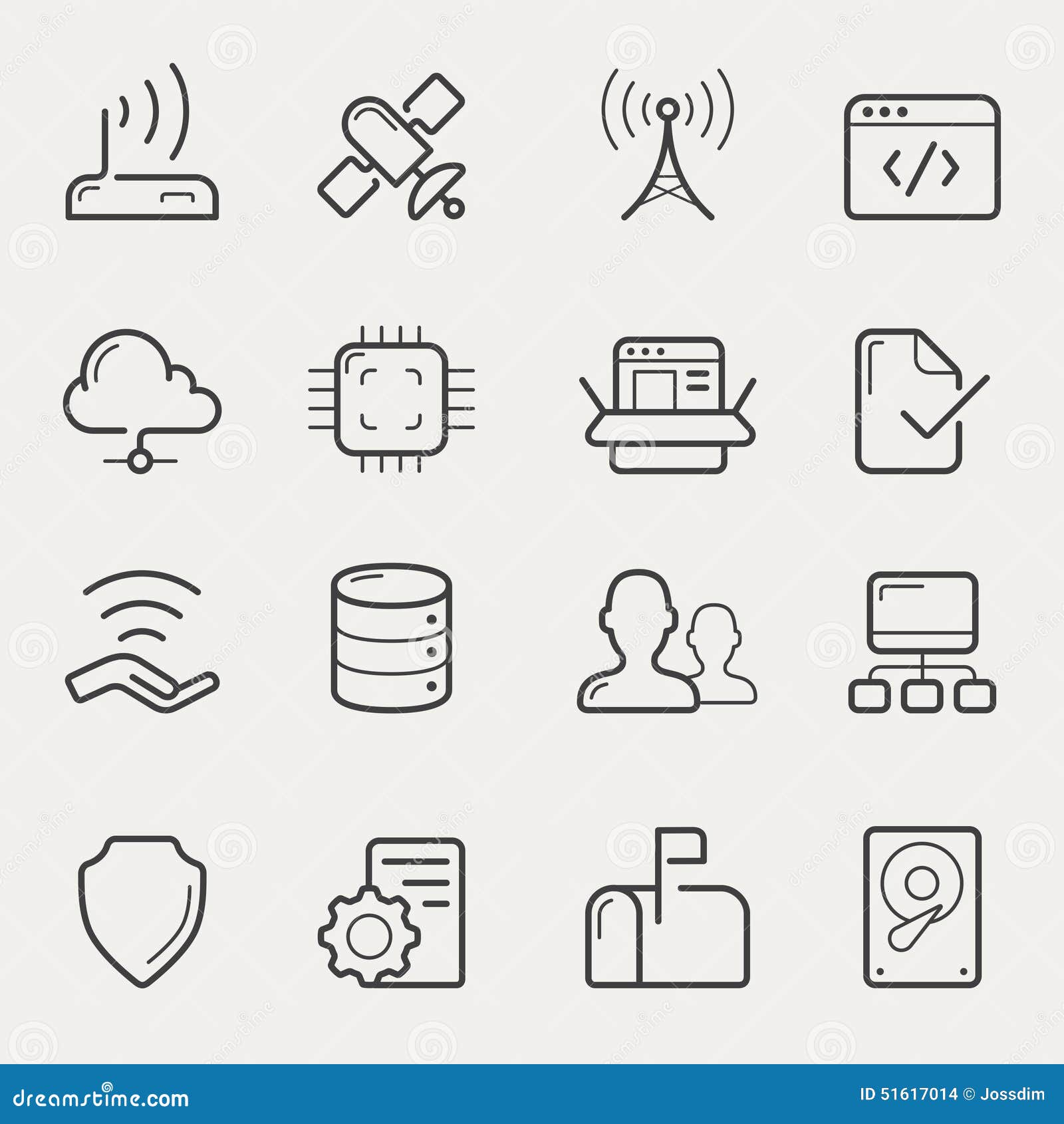 Network and Servers Line Icons Stock Vector - Illustration of design ...