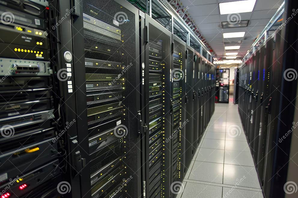 Network Servers Storing Data in a Modern Data Center Stock Image ...