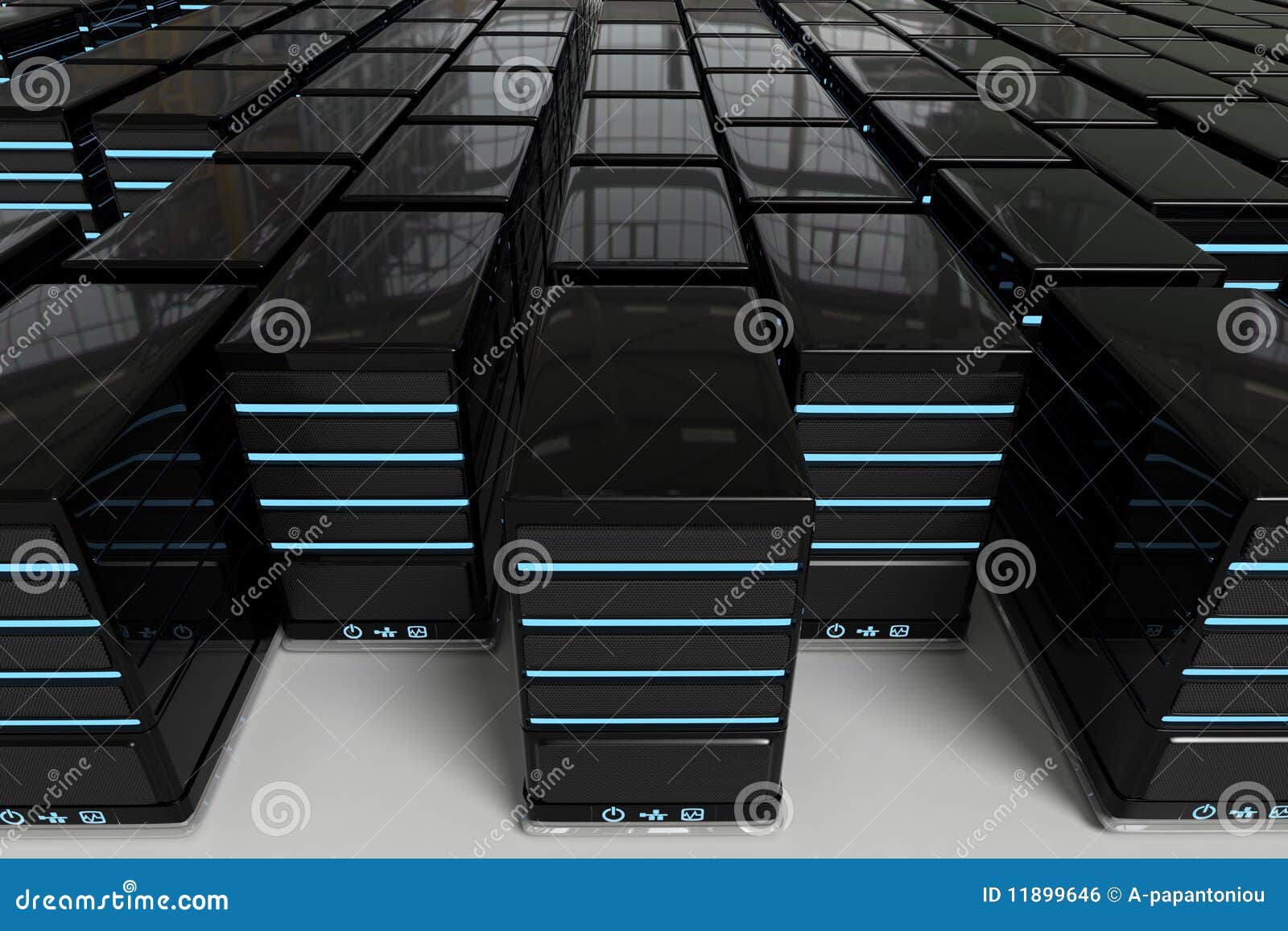 Network Servers World stock illustration. Illustration of reflection ...