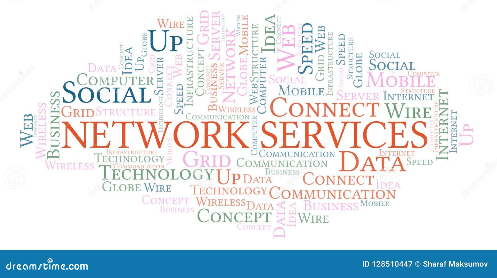 Network Services Word Cloud. Stock Illustration - Illustration of text ...