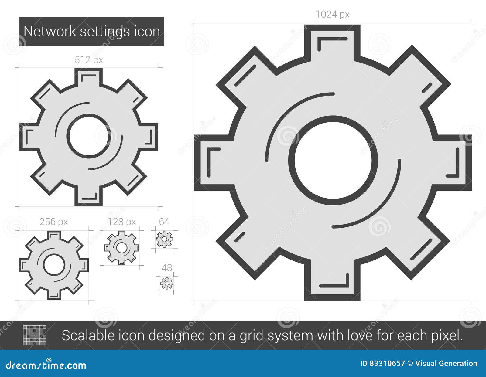 Network Settings Line Icon. Stock Vector - Illustration of mobile ...