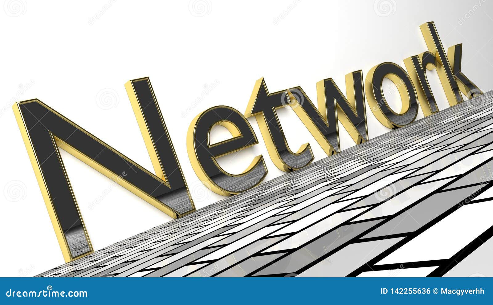 Network Sign in Gold and Glossy Letters Stock Illustration ...