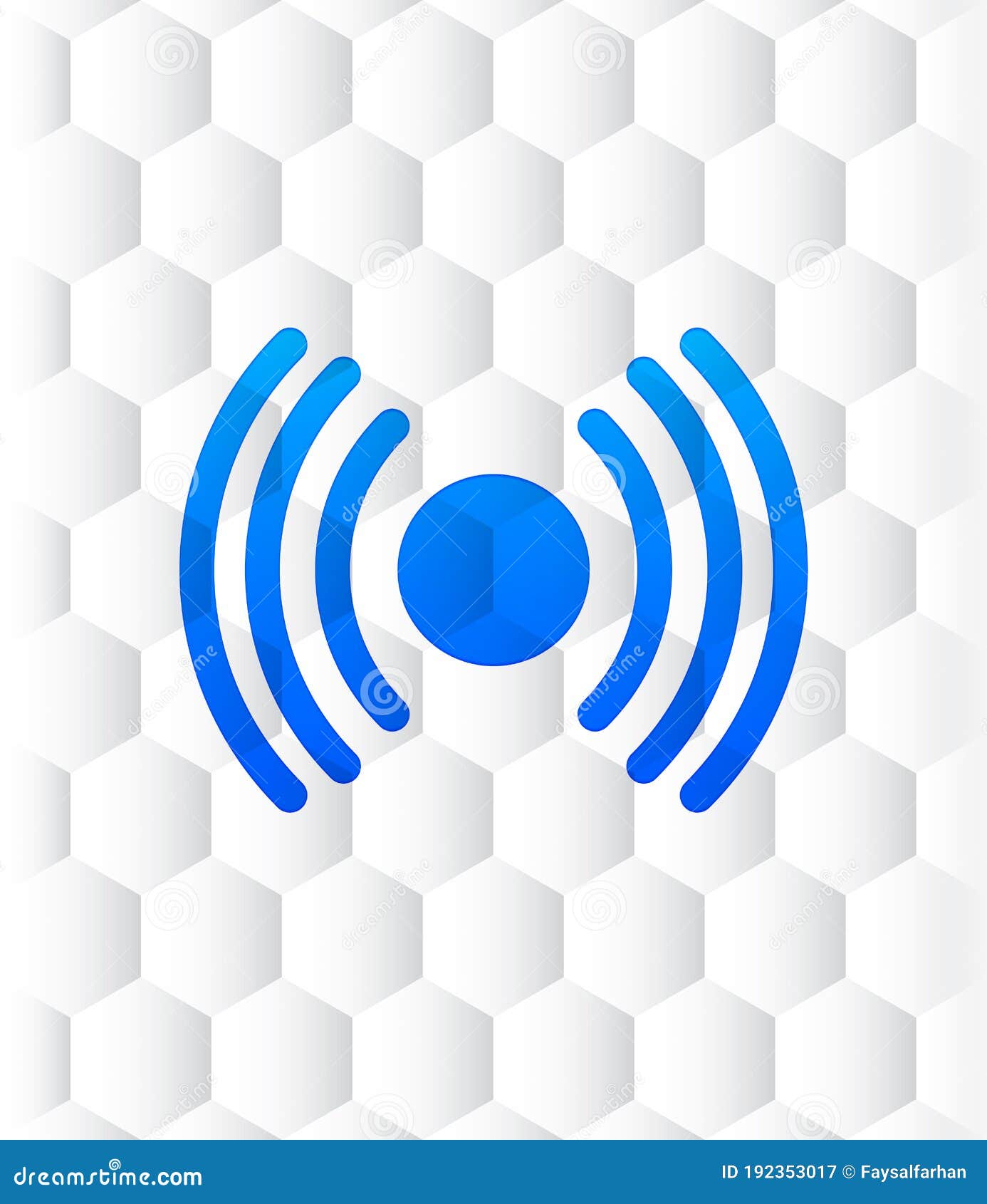 Network Signal Icon Hexagon Seamless Pattern Abstract White Background ...