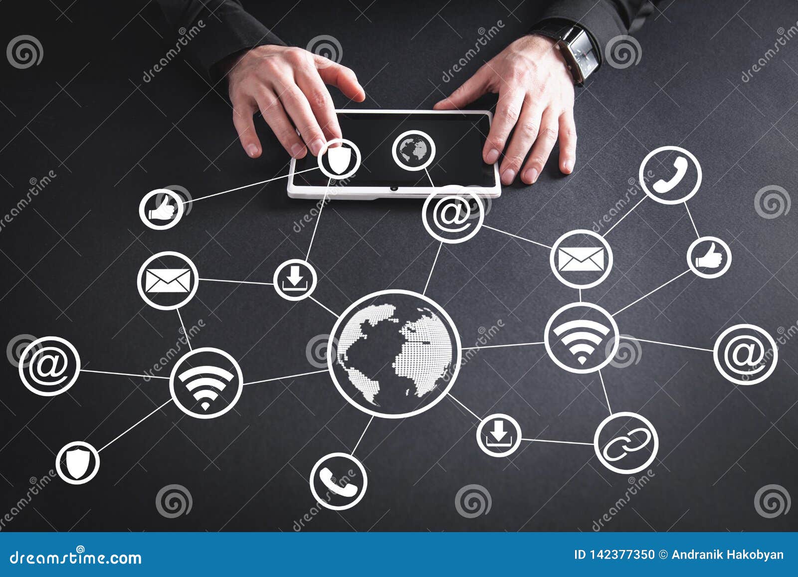 Network and Social Media. Technology and Business Stock Photo - Image ...