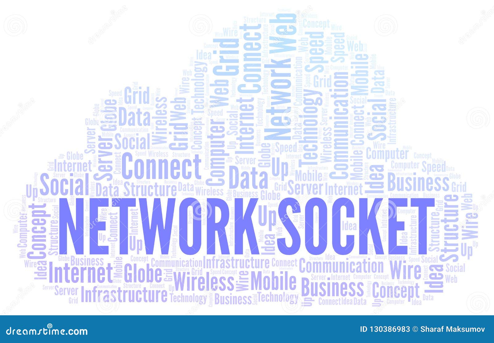 Network Socket word cloud. stock illustration. Illustration of wireless ...