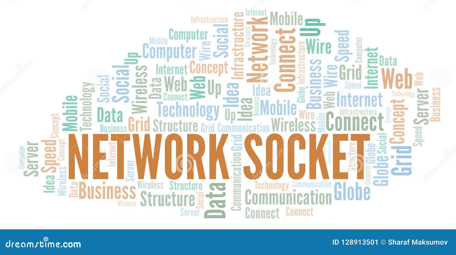 Network Socket word cloud. stock illustration. Illustration of ...