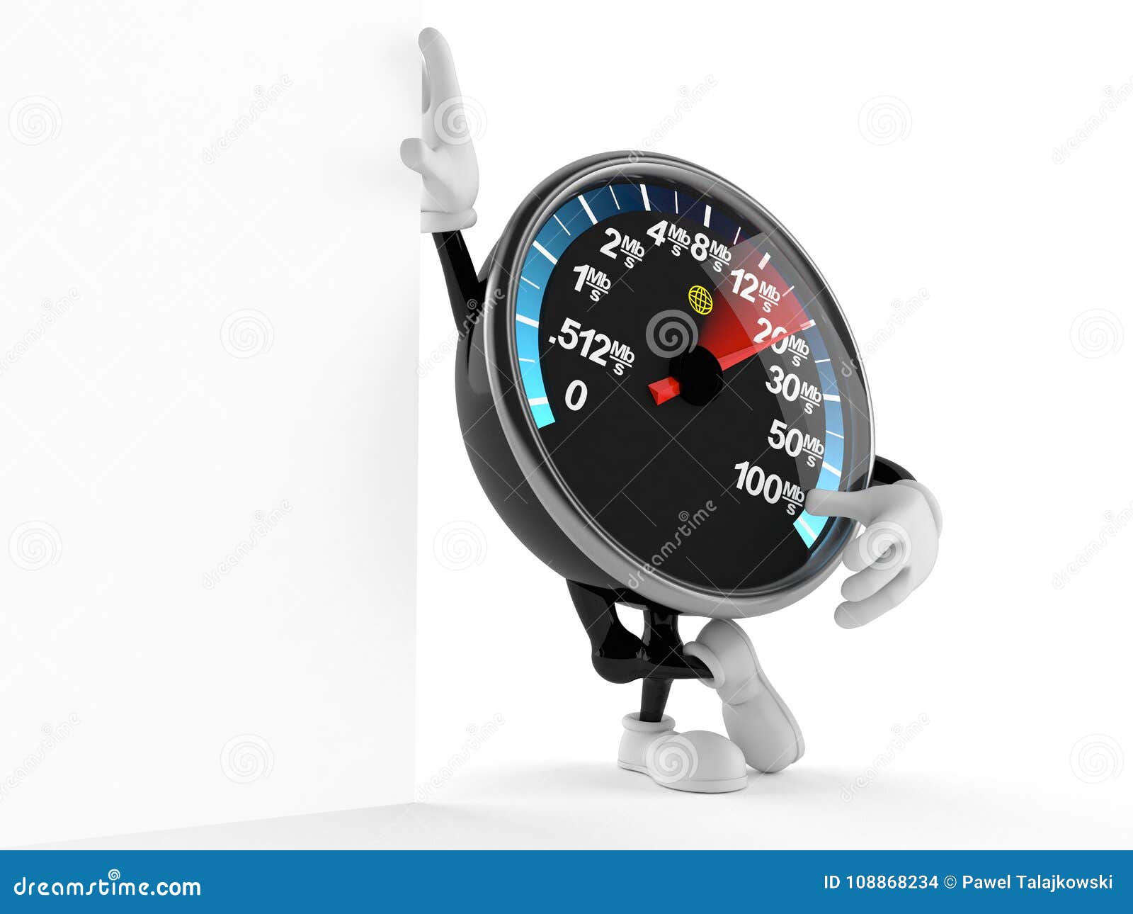 Network Speed Meter Character Stock Illustration - Illustration of ...