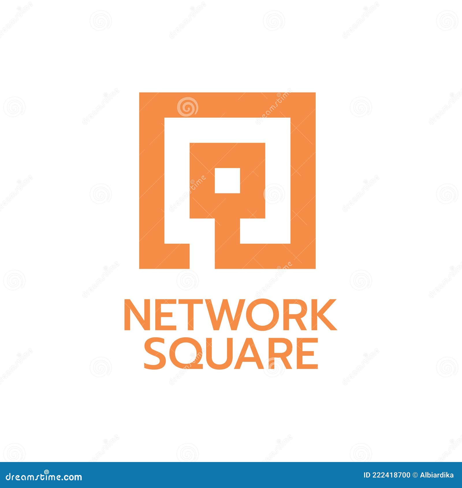 Network Square Connection Technology Modern Orange Logo Concept Design ...