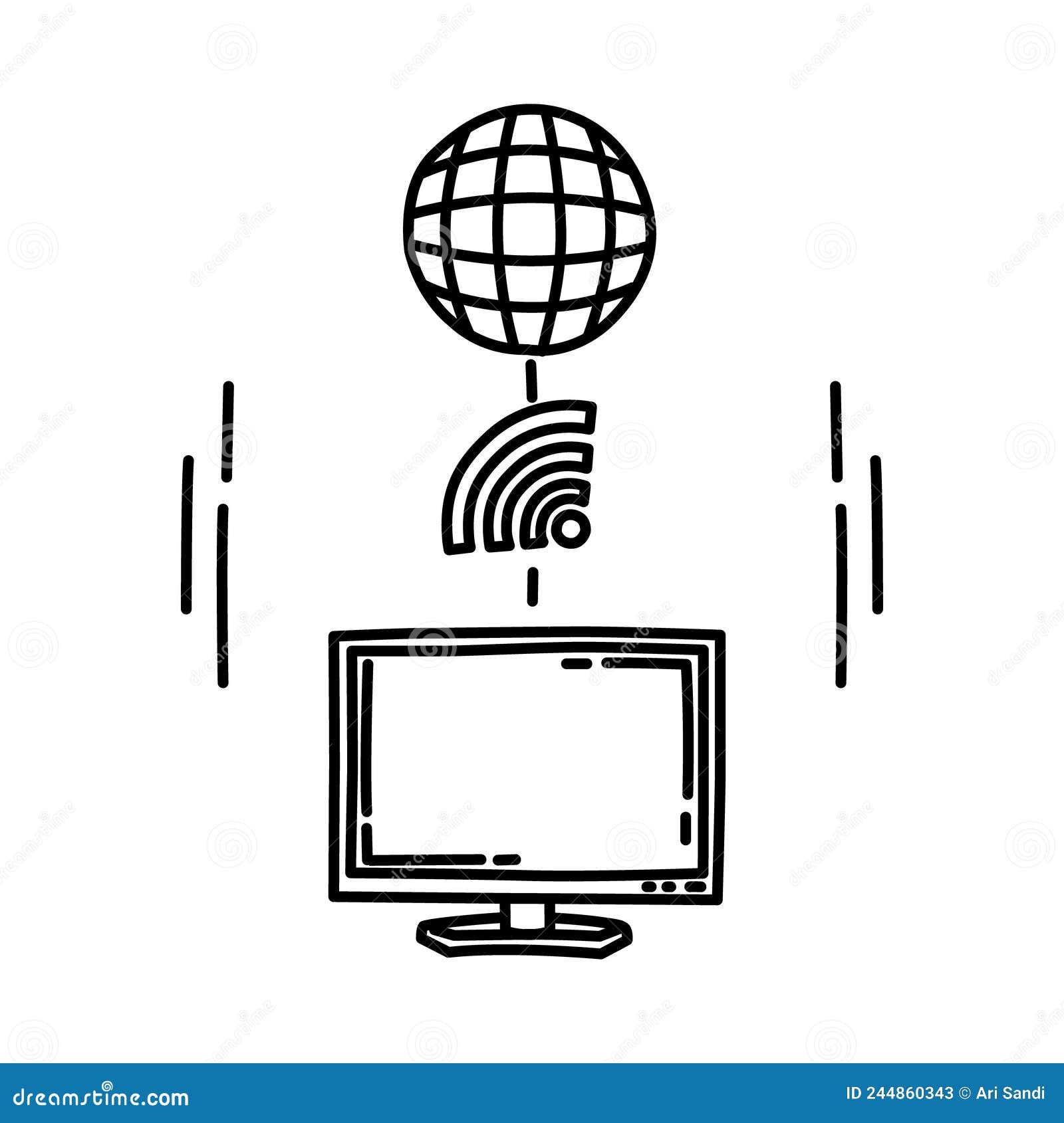 Network Status Icon. Doodle Hand Drawn or Outline Icon Style Stock ...