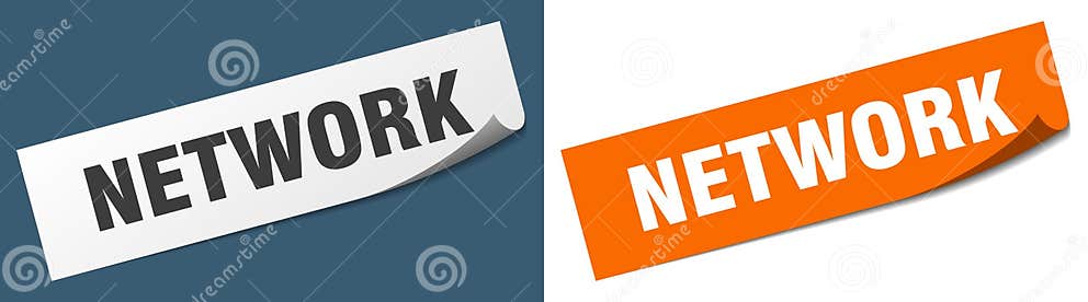 Network Sticker. Network Sign Set Stock Vector - Illustration of white ...