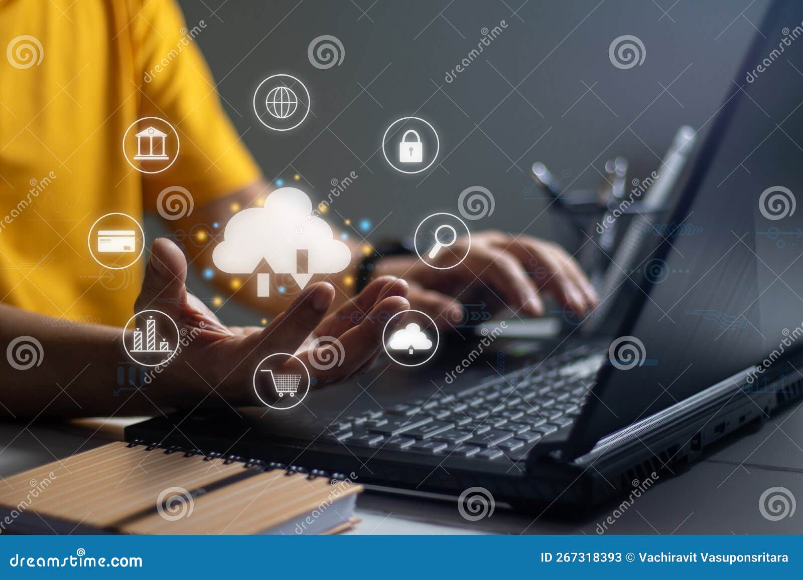 Network Storage and Internet Service Concept with Cloud Computing ...