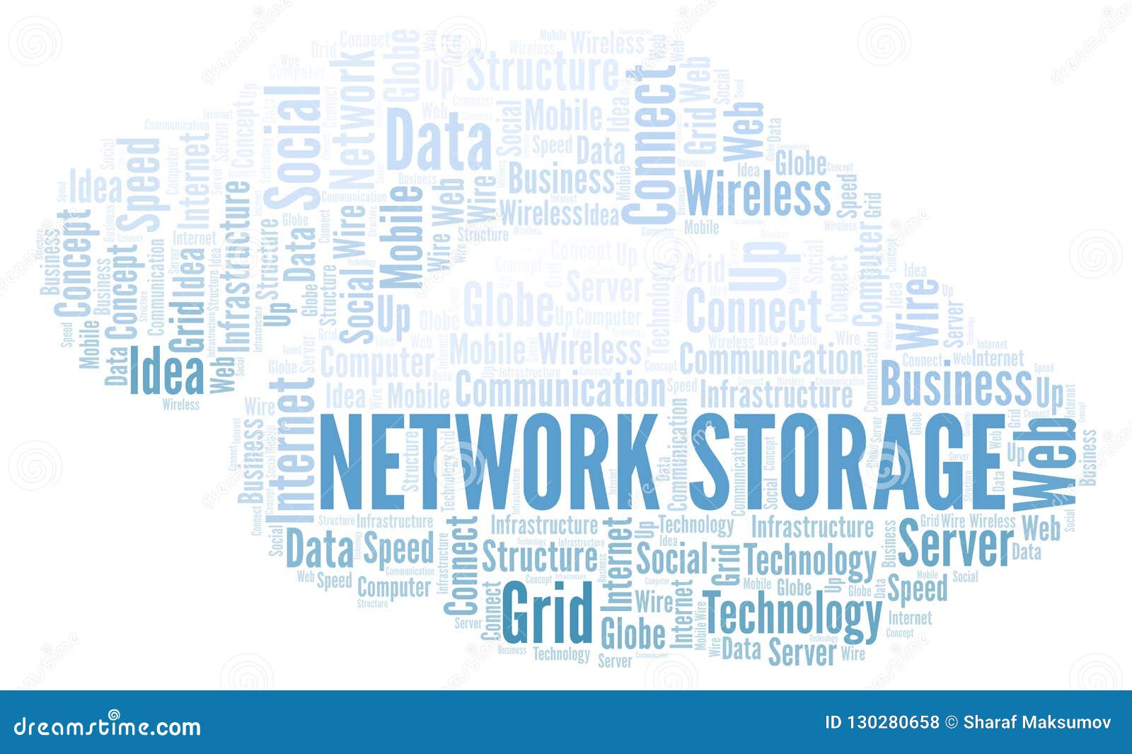 Network Storage Word Cloud. Stock Illustration - Illustration of font ...