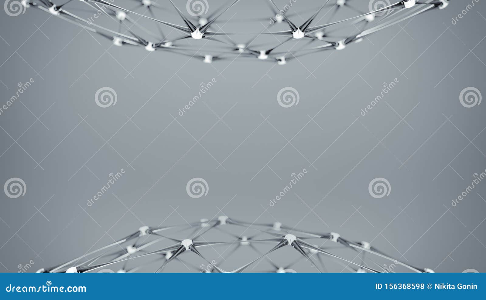 Network Structure with Glowing Nodes 3D Render Stock Illustration ...