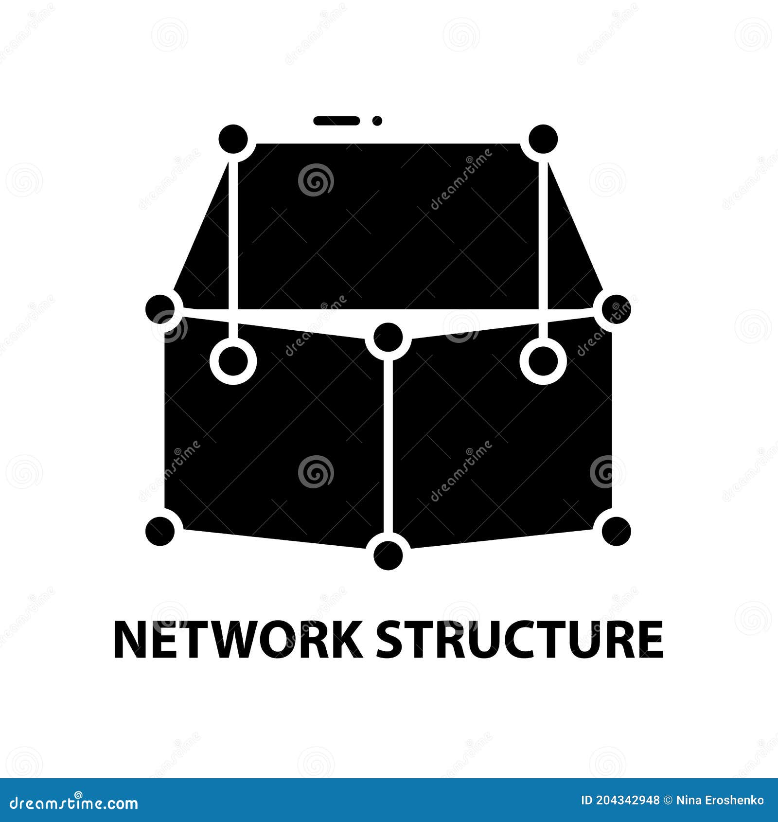 Network Structure Icon, Black Vector Sign with Editable Strokes ...