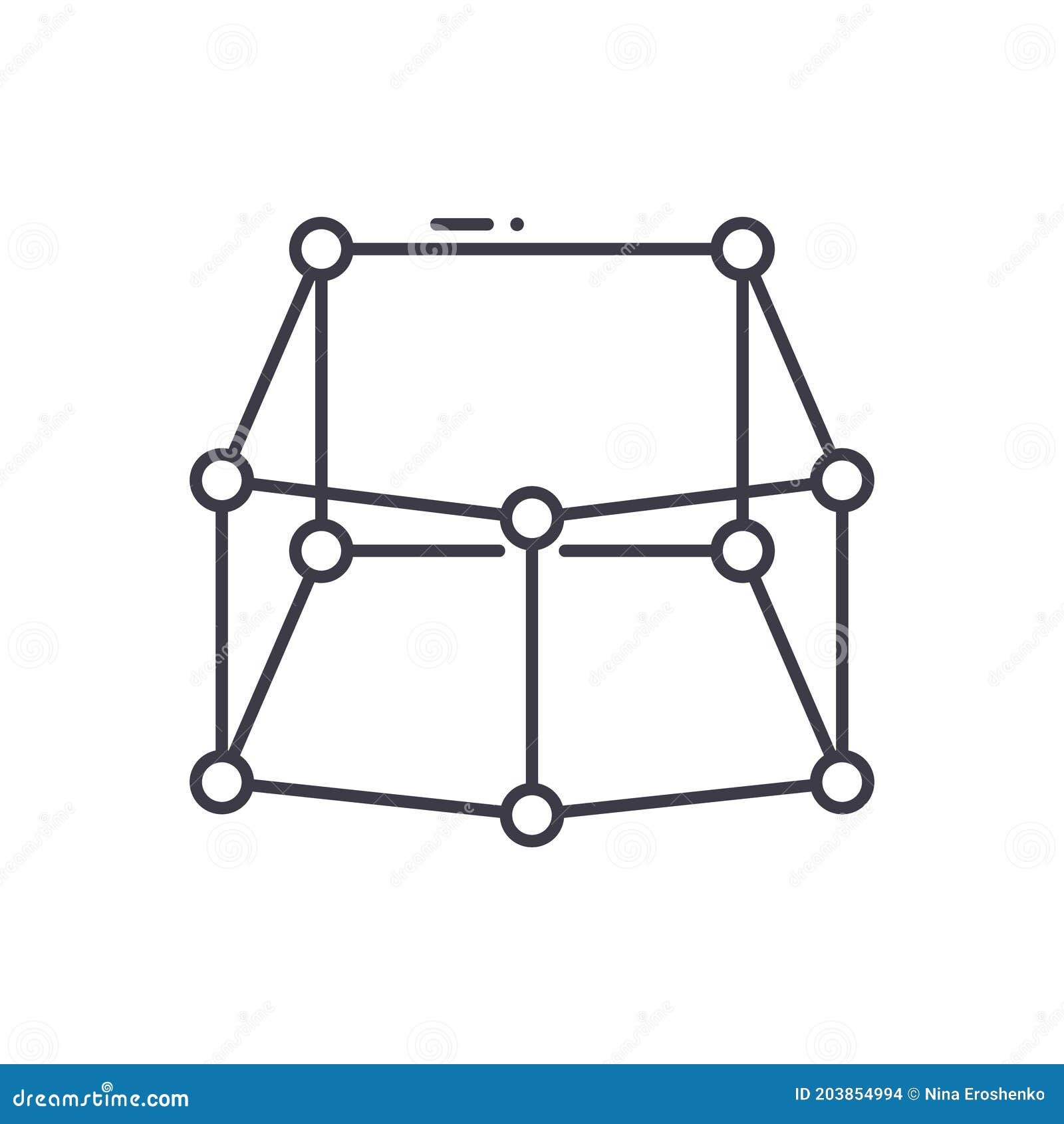 Network Structure Icon, Linear Isolated Illustration, Thin Line Vector ...