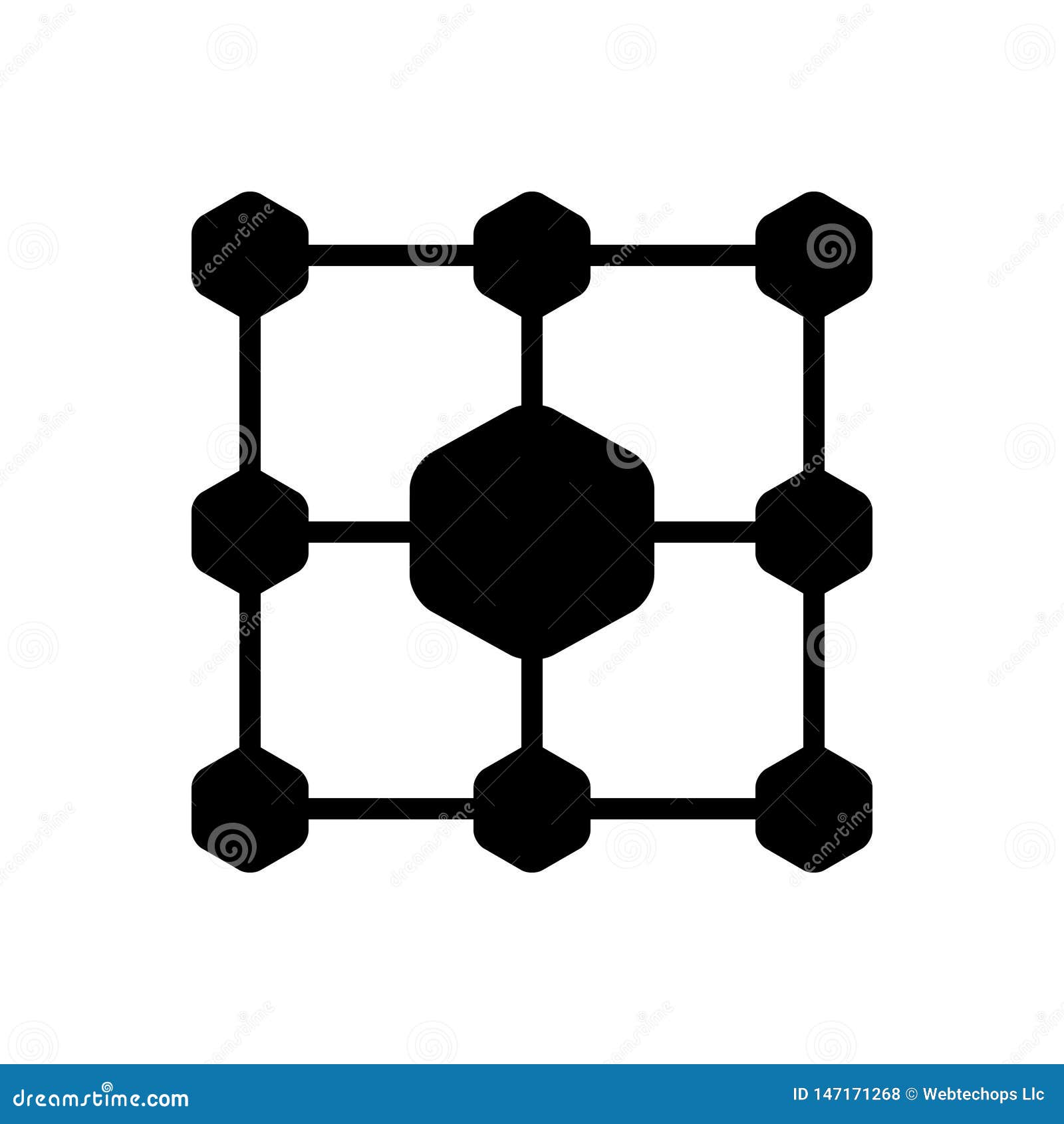 Black Solid Icon for Network Structure, Architecture and Structure ...
