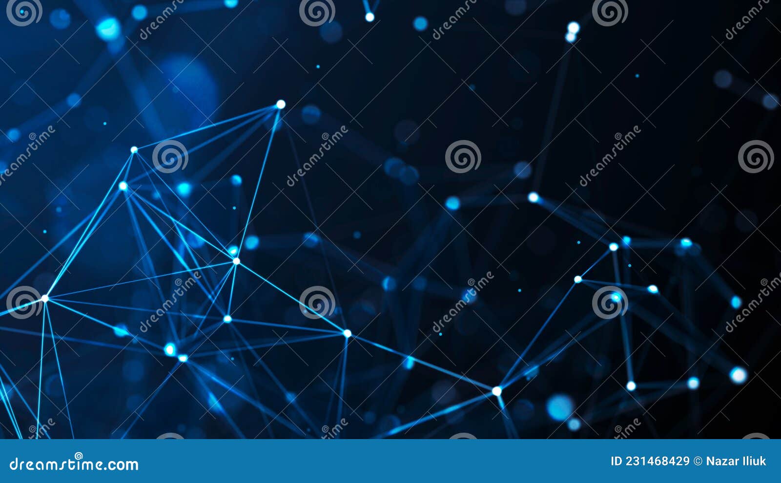 Network Structure Triangles Background with Dots and Lines. Futuristic Polygonal Background ...