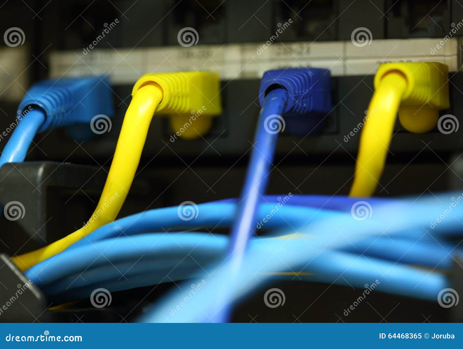 Network switch with cables stock image. Image of connect - 64468365