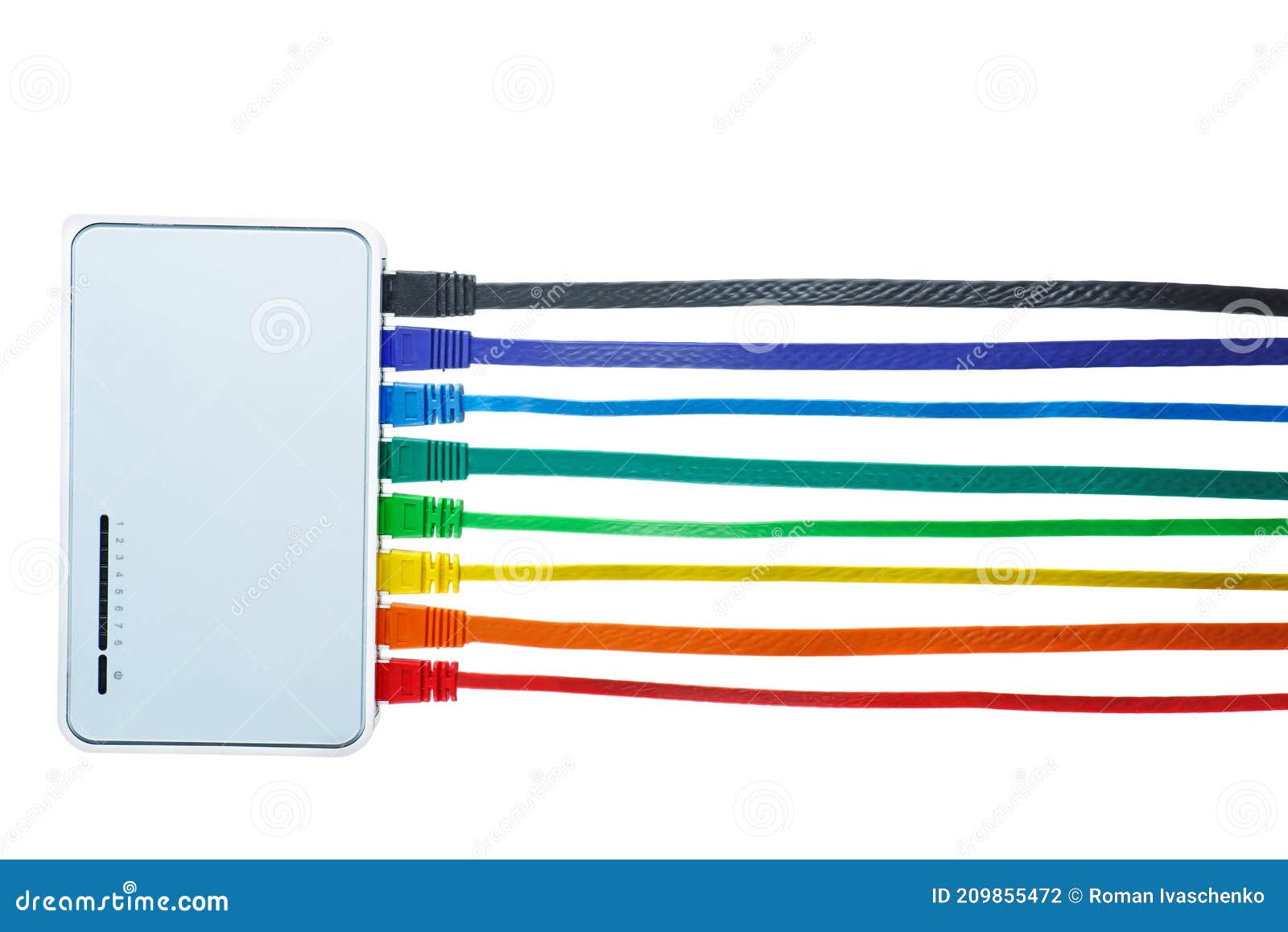 Network Switch And Colored UTP Ethernet Cables Stock Photo ...