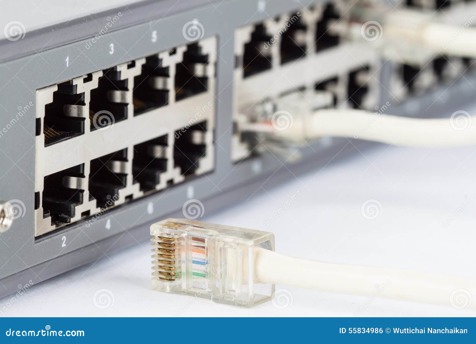 Network Switch and Ethernet Cables Stock Photo - Image of equipment ...