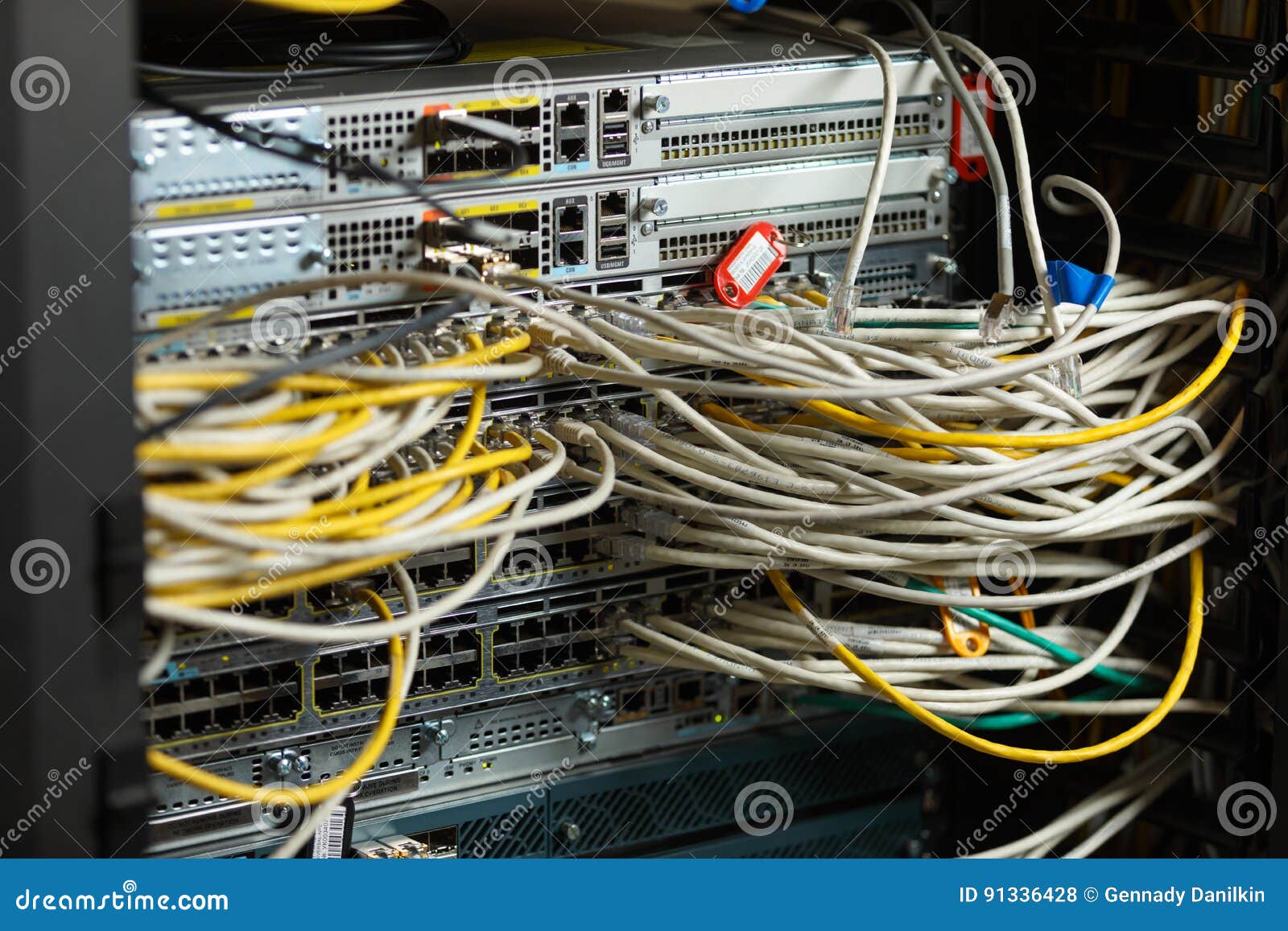 Network Switch and Ethernet Cables Stock Photo - Image of cable, plug ...