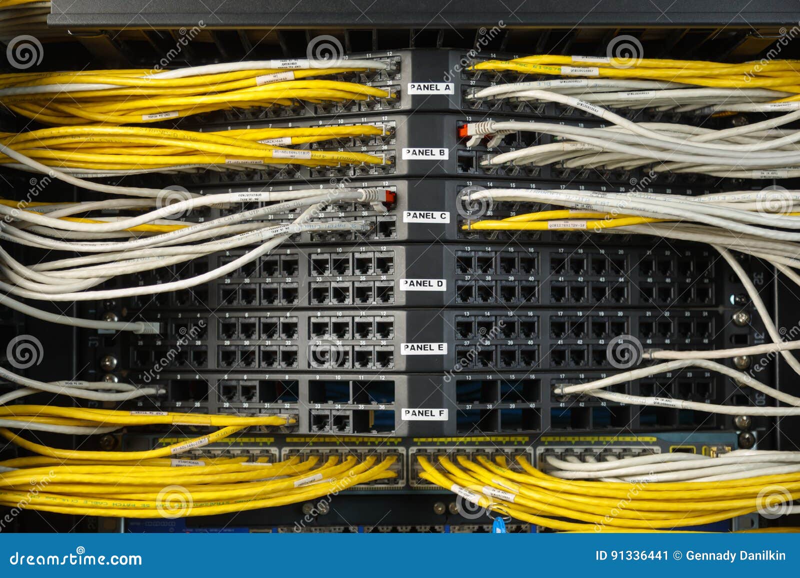 Network Switch and Ethernet Cables Stock Image - Image of jack ...