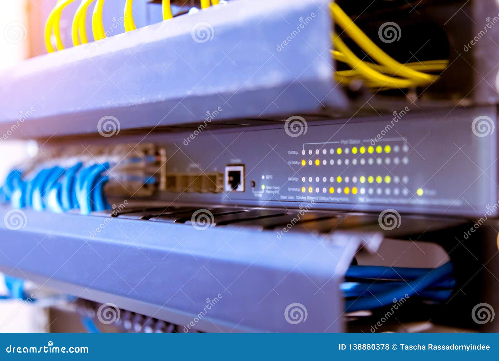 Network Switch and Ethernet Cables,Data Center Concept Stock Photo ...
